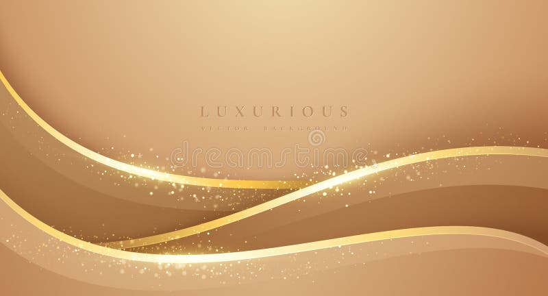 Abstract Wavy Gold Background. Luxurious Gold Vector Background with ...