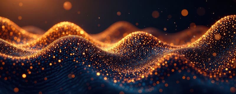 Abstract Wavy Gold Dotted Design, Joyful Curves , Digital, Background ...