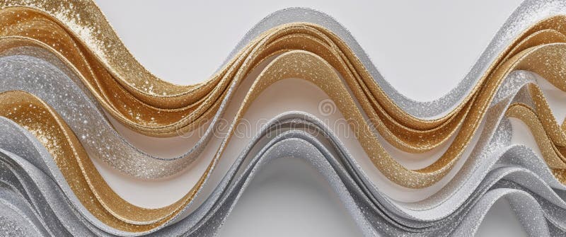 Abstract Wavy Gold and Silver Background with Glitter Effect Stock ...