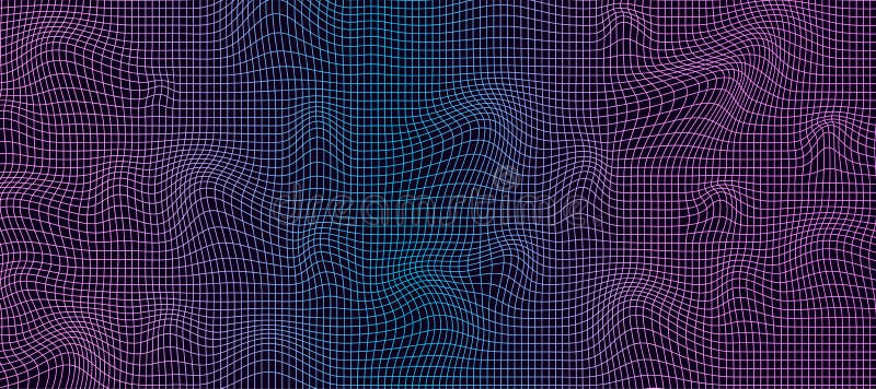 Abstract Wavy Gradient 3d Mesh on a Dark Background. Geometric Dynamic ...