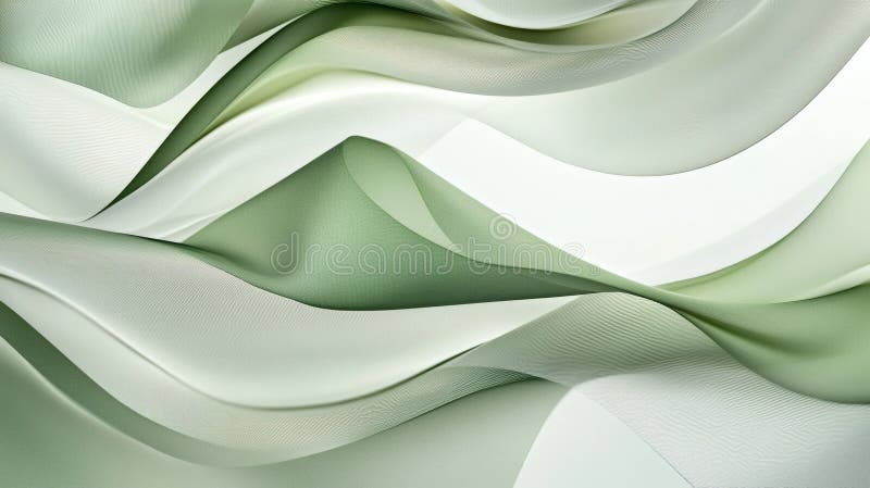 Abstract Wavy Green and White Pattern Background with Light Texture ...