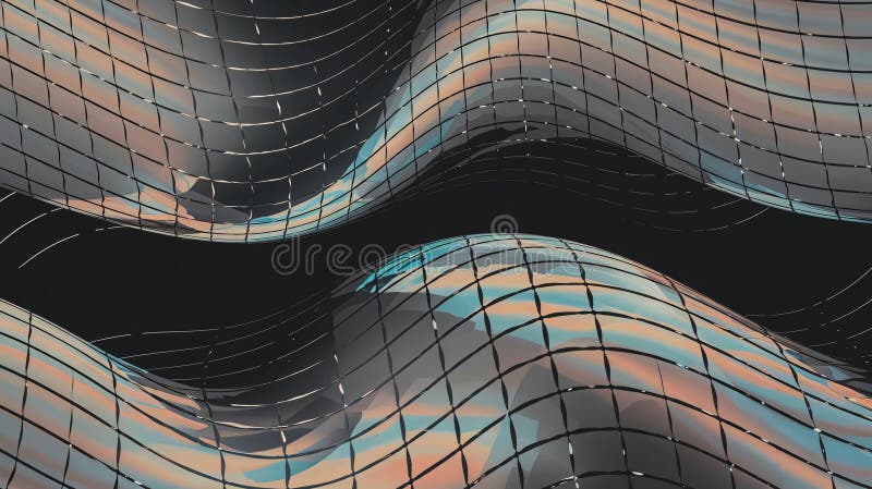Abstract Wavy Grid Pattern, Modern Geometric High Quality Image Stock ...