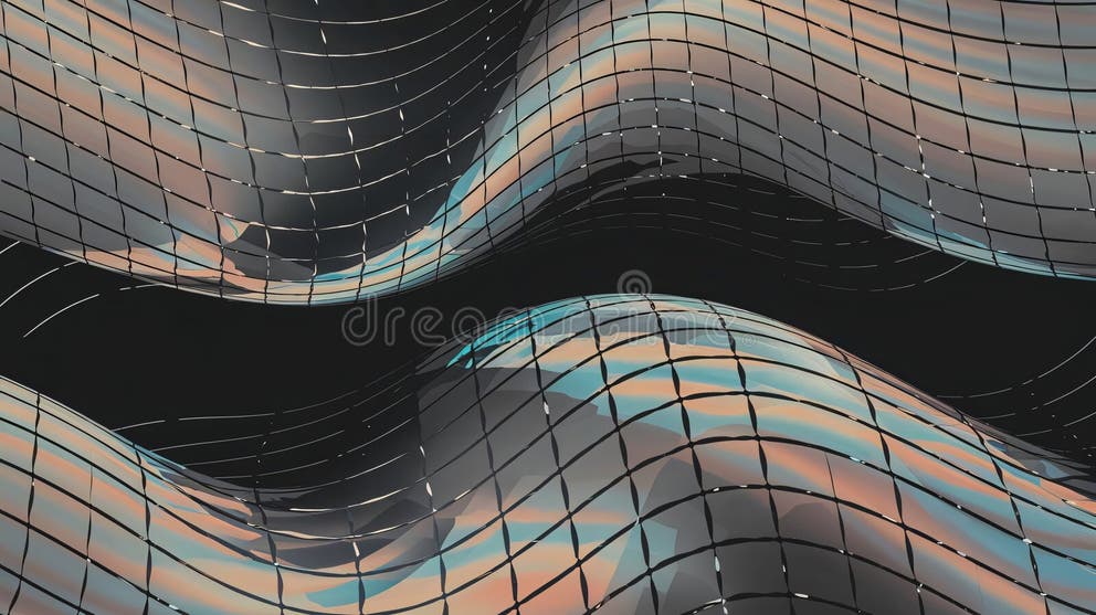 Abstract Wavy Grid Pattern, Modern Geometric High Quality Image Stock ...