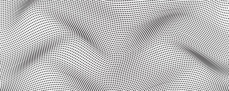 Abstract Wavy Halftone Background from Particles. Vector Illustration ...