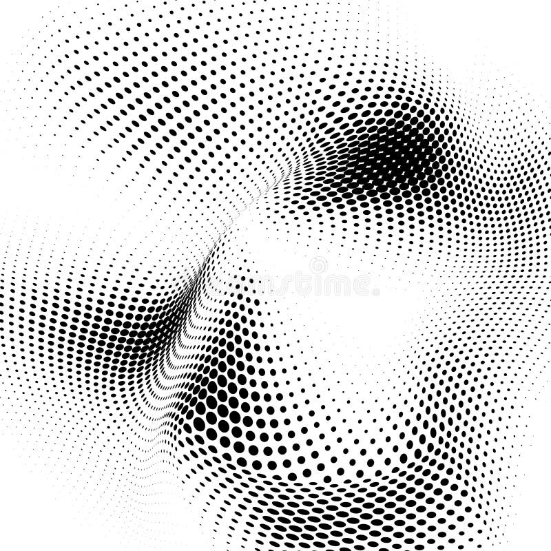 Abstract Wavy Halftone Texture. Vector Black and White Background Stock ...