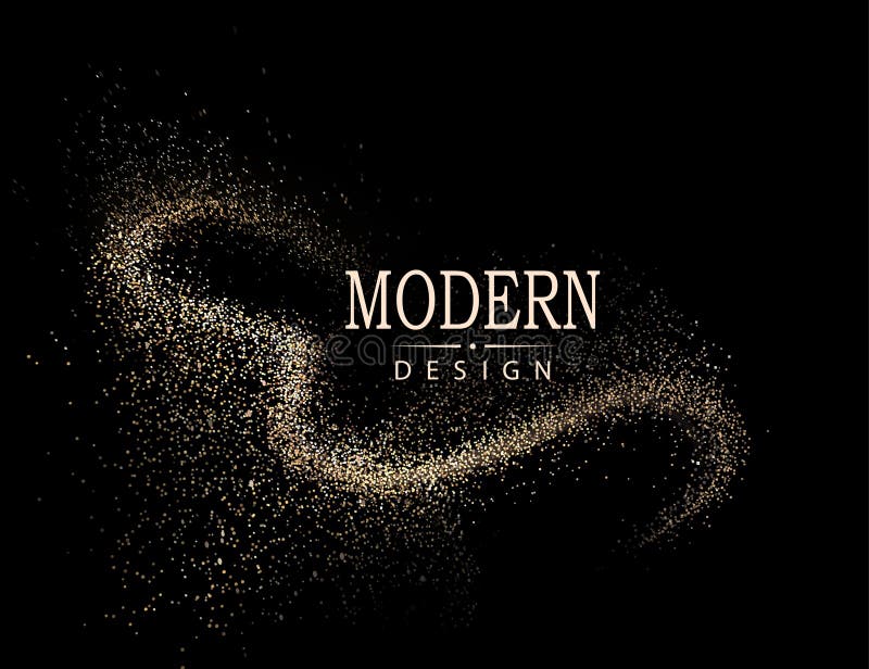 Abstract Wavy Isolated Frame with Golden Glitter, Design Element Stock ...