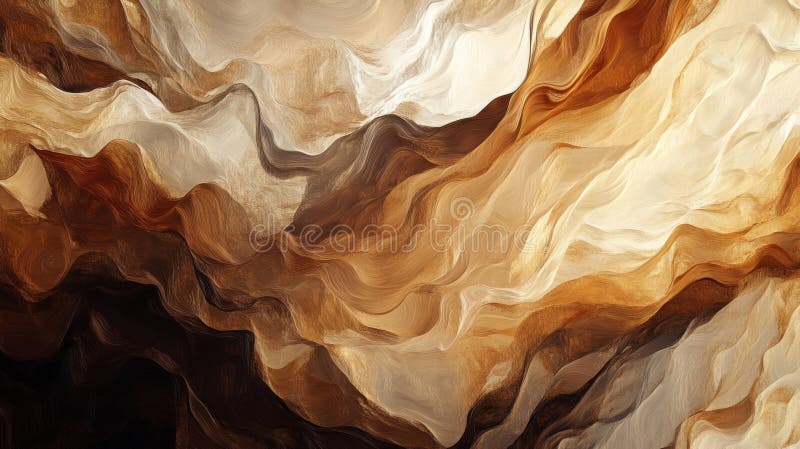 Abstract Wavy Landscape in Earthy Tones Stock Illustration ...