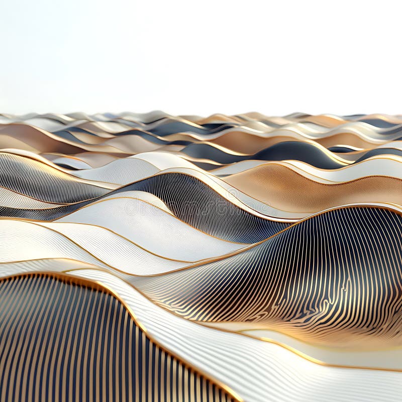 Abstract Wavy Landscape Elegant Gold and Black Lines a Luxurious and ...