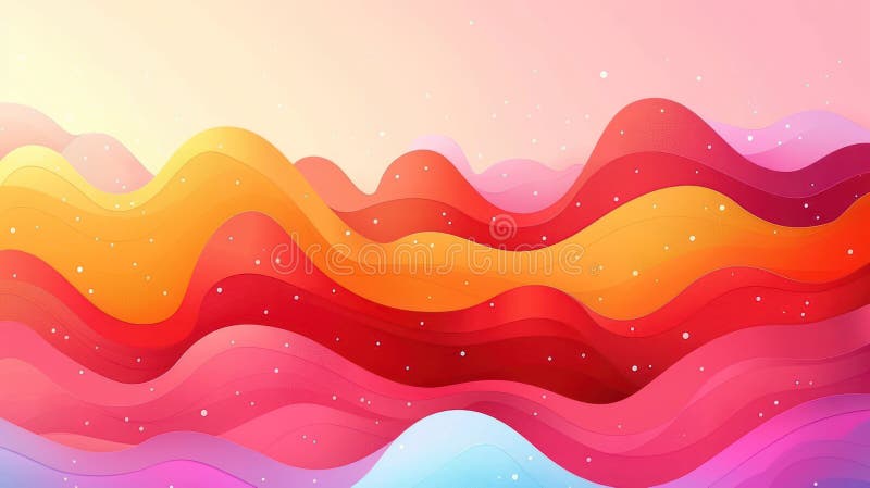 Abstract Wavy Landscape in Vibrant Colors with a Soft Gradient and ...