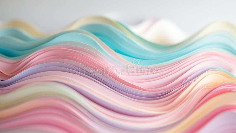 Abstract Wavy Layers of Pastel Colored Paper. Stock Photo - Image of ...