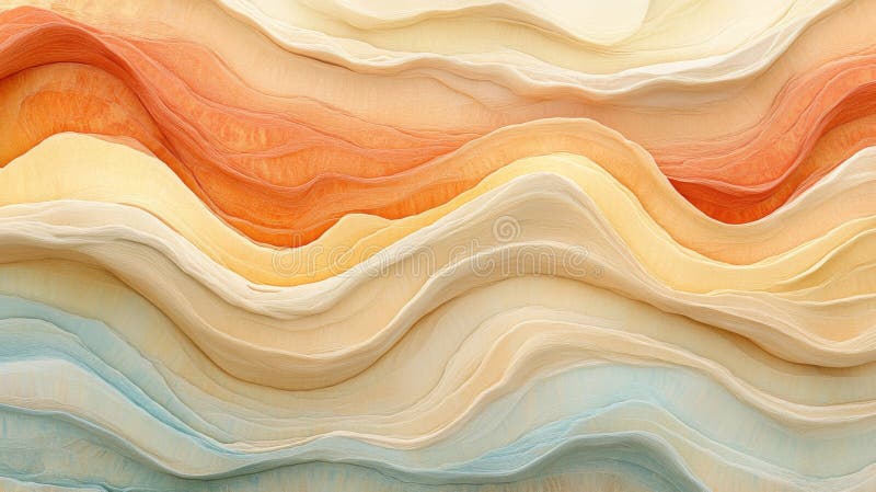 Abstract Wavy Layers of Pastel Colors Stock Illustration - Illustration ...