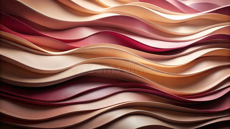 Abstract Wavy Layers of Soothing Earth Tones and Deep Reds. Generative ...