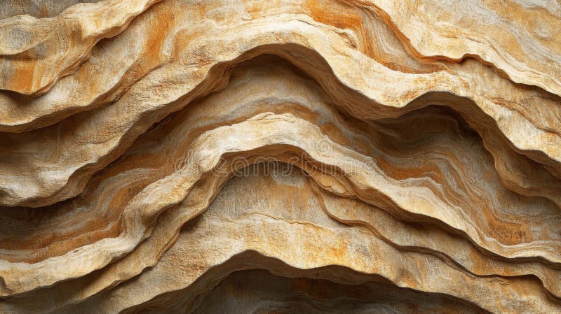 Abstract Wavy Layers of Textured Beige and Brown Sandstone Geological ...