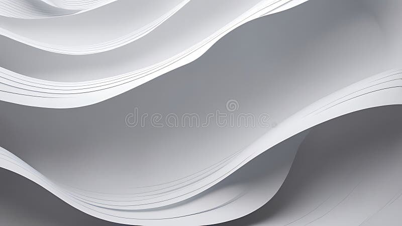 Abstract Wavy Layers of White Paper Curves Background Design Stock ...