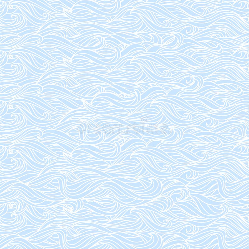 Abstract Wavy Light Blue and White Seamless Texture. Stock Illustration ...