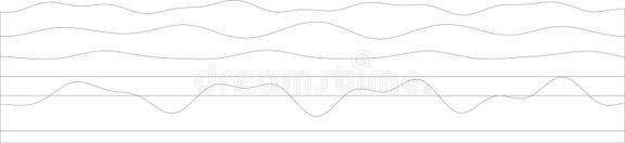 Abstract Wavy Line Art on White Background Displaying Geometric Curves ...
