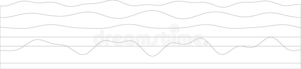 Abstract Wavy Line Art on White Background Displaying Geometric Curves ...