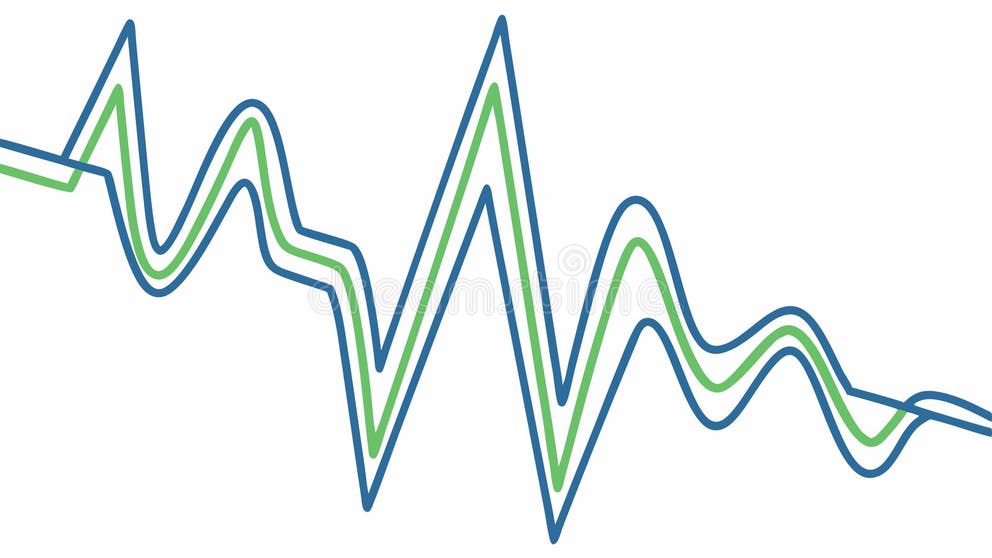 Abstract Wavy Line Graph or Data Visualization, Vector Design ...