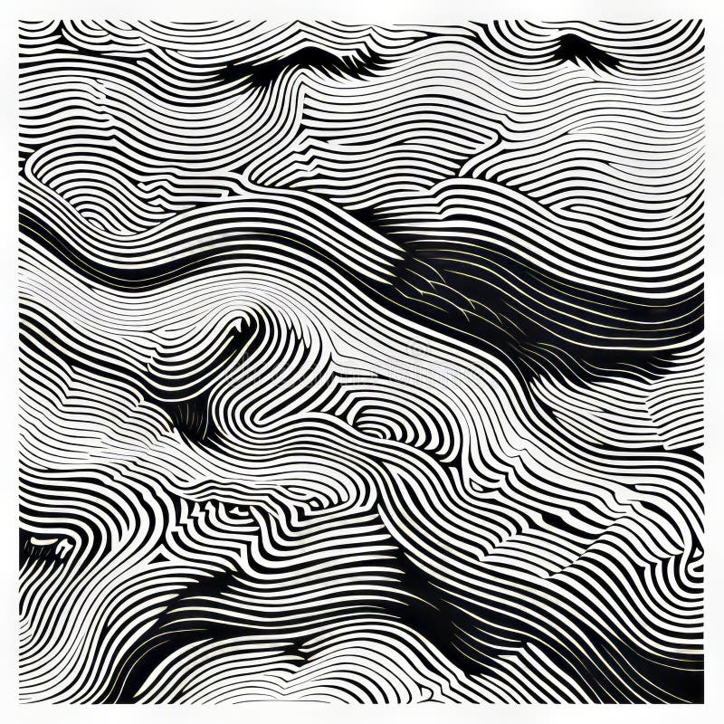 Abstract Wavy Line Graphic Pattern Wall Art Poster Stock Illustration ...