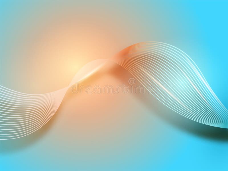 Abstract Wavy Line Movement on Peach and Blue Gradient Stock ...