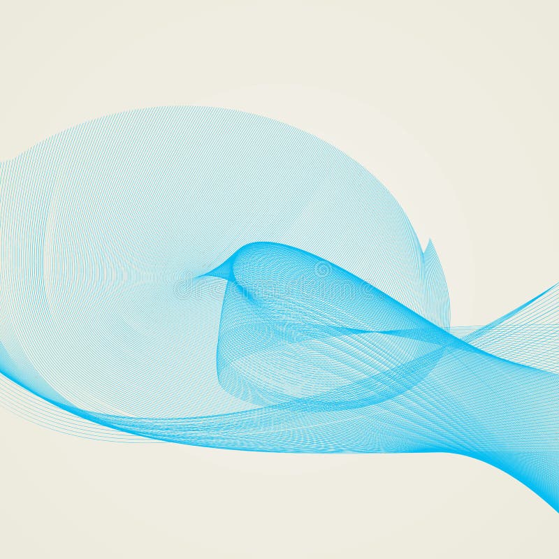 Abstract Wavy Lines Background Design - Bird Shape Stock Vector ...
