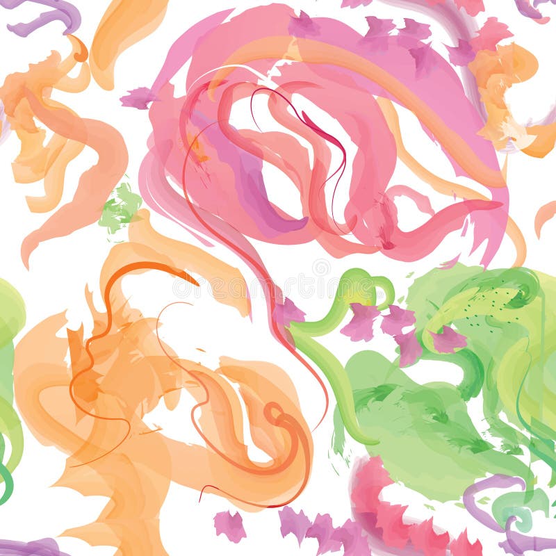 Abstract Wavy Lines. Beautiful Seamless Watercolored Texture. Endless ...