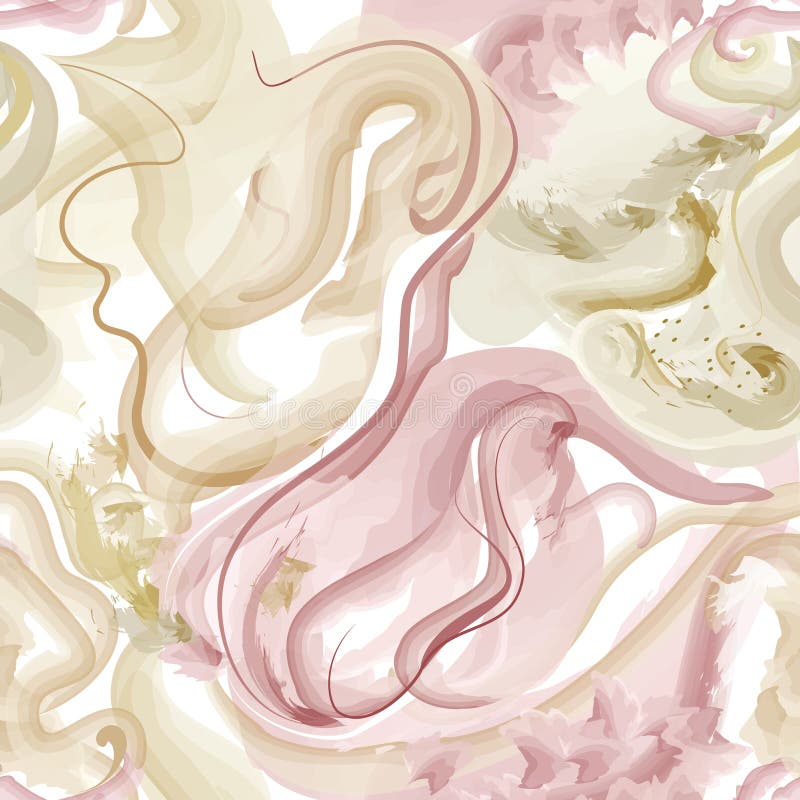 Abstract Wavy Lines. Beautiful Seamless Watercolored Texture. Endless ...