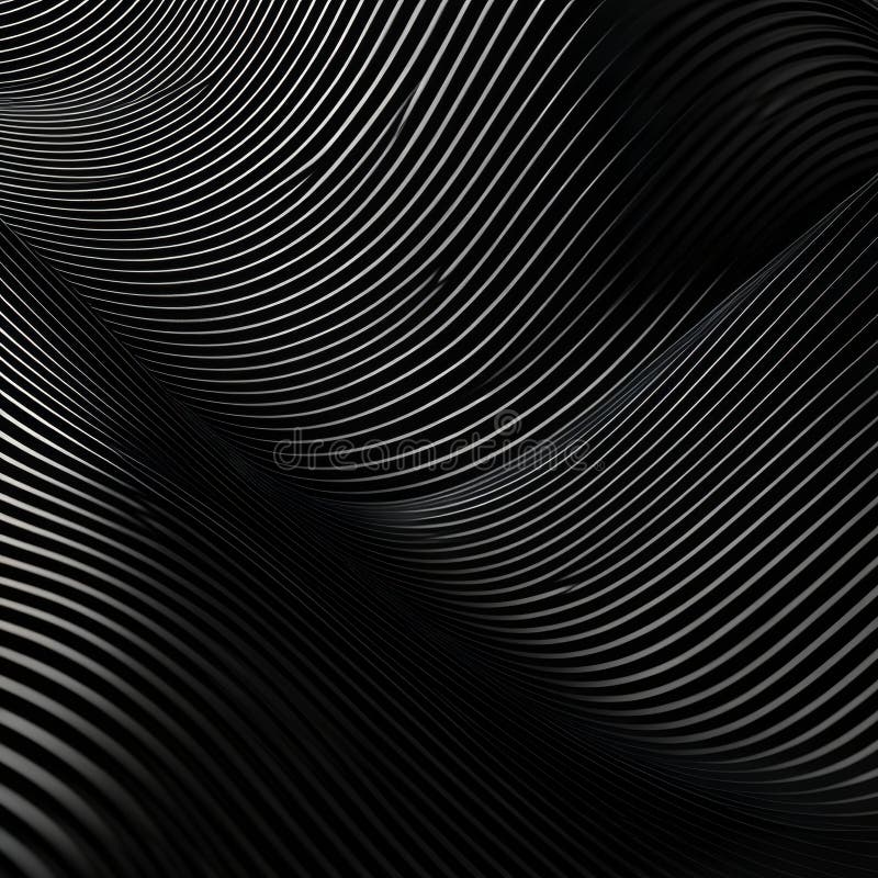 Abstract Wavy Lines on a Black Background. 3d Render Illustration Stock ...