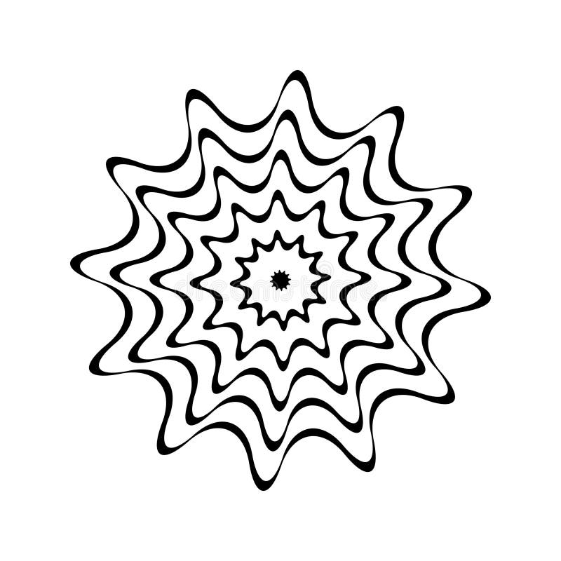 Abstract Wavy Lines Circle Design Element Stock Vector - Illustration ...