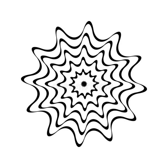 Abstract Wavy Lines Circle Design Element Stock Vector - Illustration ...