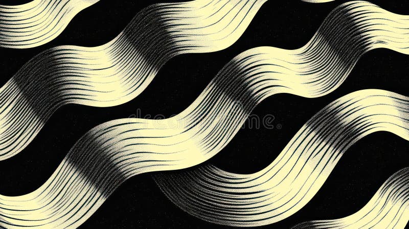 Abstract Wavy Lines in Cream and Black Create a Dynamic, Modern Visual ...