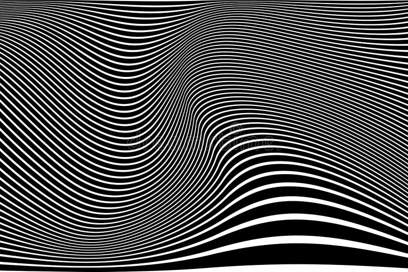 Op art wavy lines pattern. stock vector. Illustration of optical - 79806674