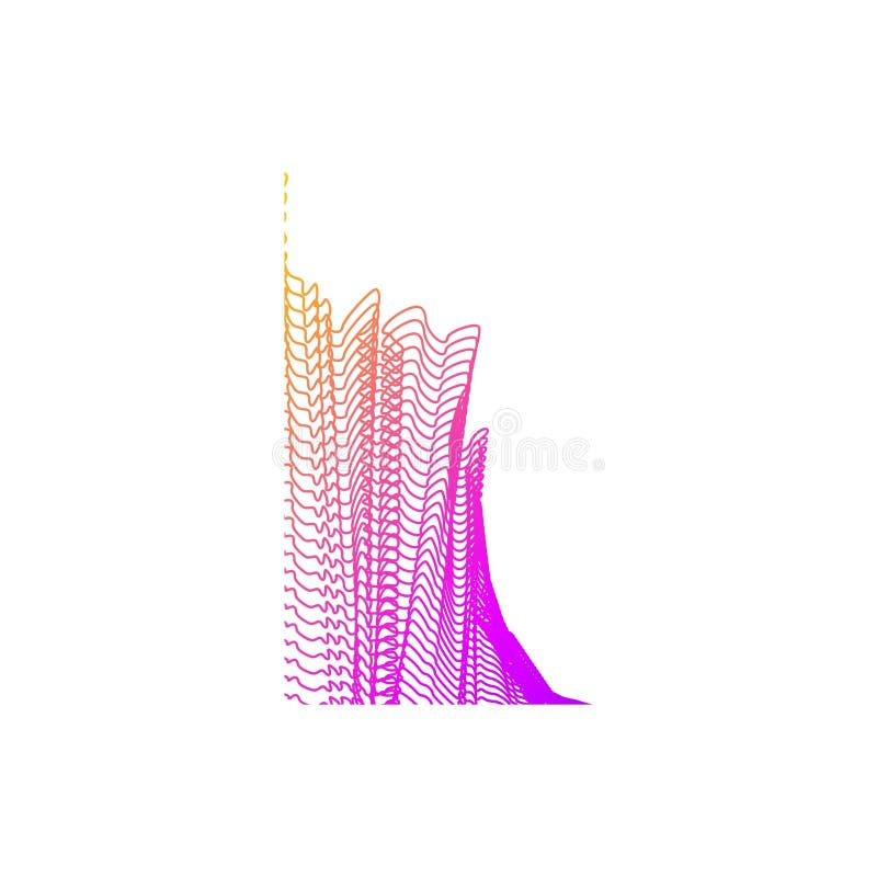 Abstract Wavy Lines Element. Flowing Particles Wave Pattern 3D Curve ...