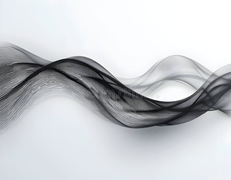 Abstract Wavy Lines Flowing with Subtle Shadows on a Clean Surface ...