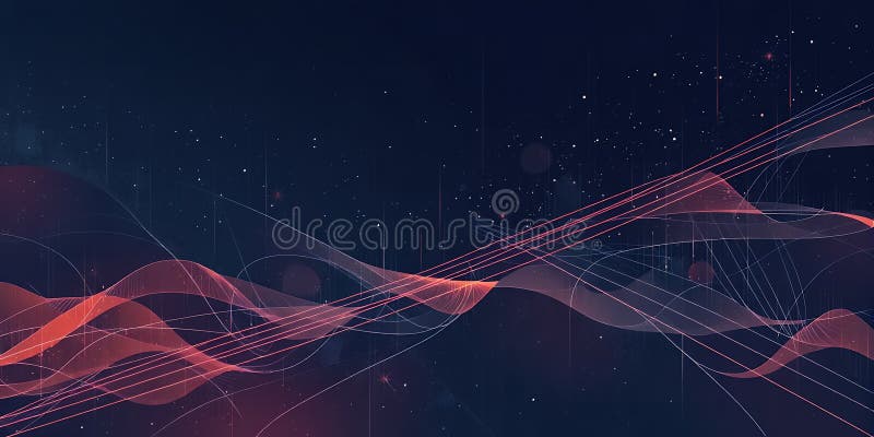 Abstract Wavy Lines with Glowing Effects and Starfield Background ...