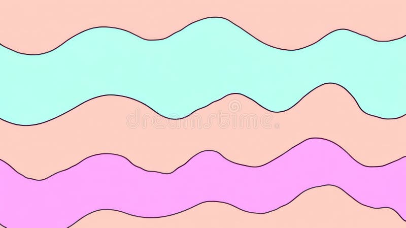 Abstract Wavy Lines in Pastel Colors Create a Playful, Modern Design ...