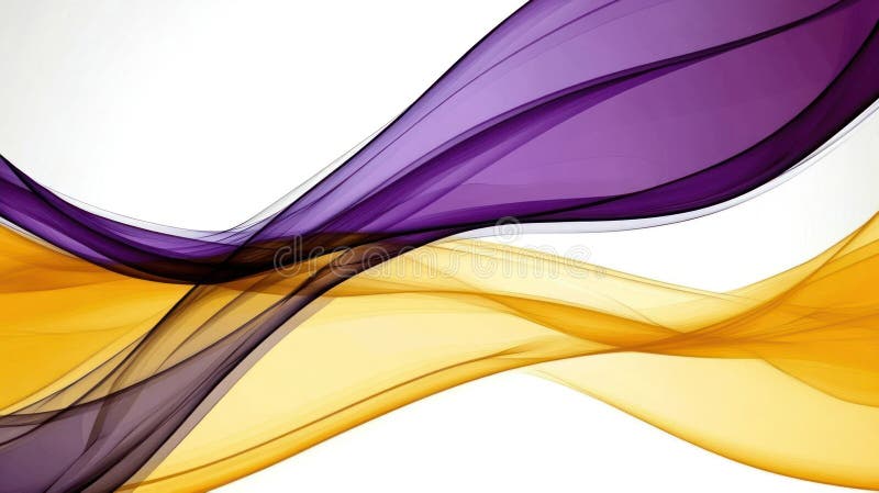 Abstract Wavy Lines in Purple and Yellow Create a Dynamic, Fluid Design ...