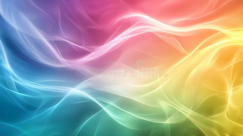 Abstract Wavy Lines in Rainbow Spectrum Colors with Dynamic Lighting ...