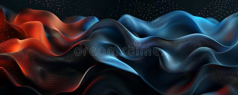 Abstract Wavy Lines with Red and Blue Gradient and Dotted Texture Stock ...