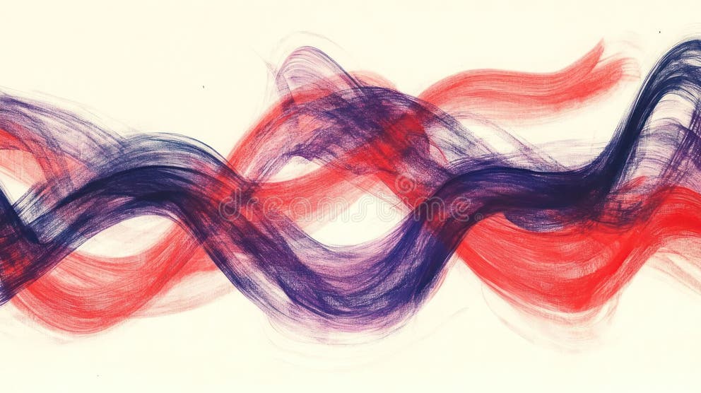 Abstract Wavy Lines in Red and Purple Create a Flowing, Dynamic Visual ...