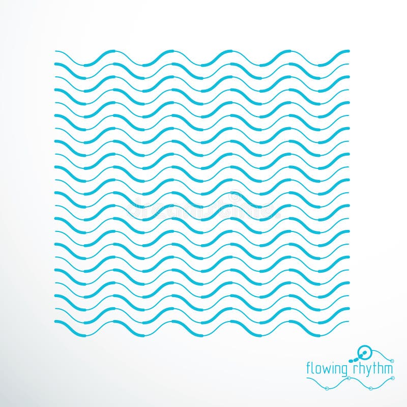Abstract Wavy Lines Rhythm Pattern. Vector Technical Background ...