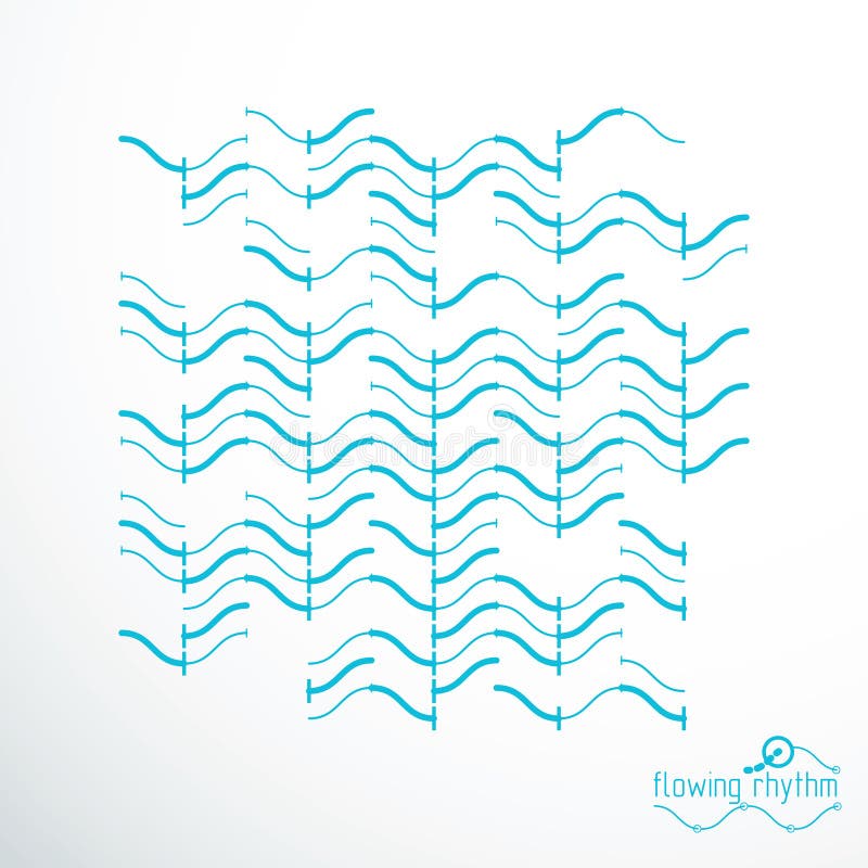 Abstract Wavy Lines Rhythm Pattern. Vector Technical Background ...