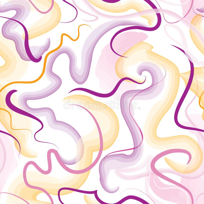 Abstract Wavy Lines Seamless Pattern. Spring Organic Texture with ...