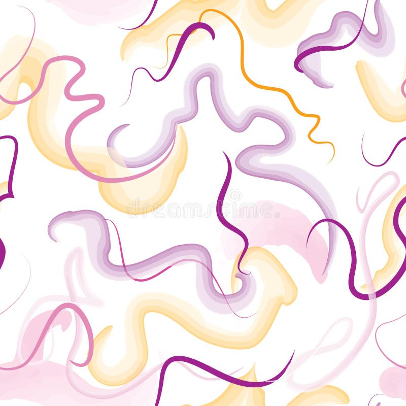 Abstract Wavy Lines Seamless Pattern. Spring Organic Texture with ...