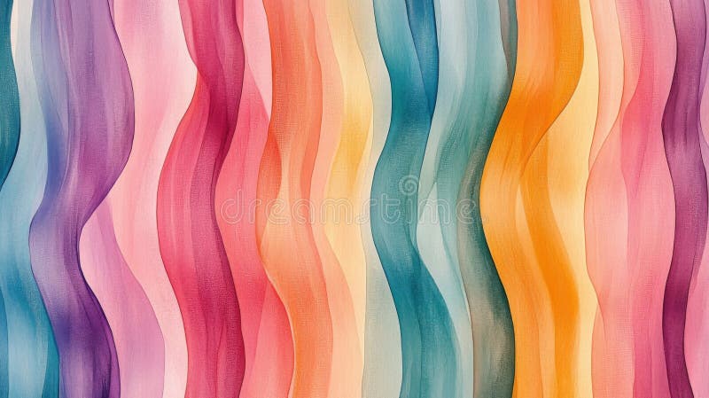 Abstract Wavy Lines in a Spectrum of Colors Stock Illustration ...