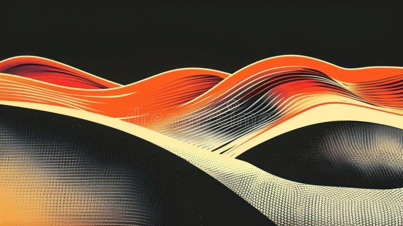 Abstract Wavy Lines in Vibrant Colors Create a Dynamic Visual Landscape ...