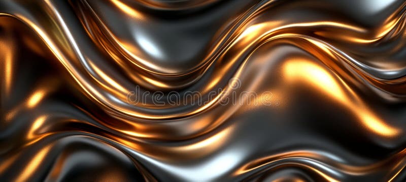 Abstract Wavy Liquid Gold, Metallic Texture Background, Luxury Elegant ...