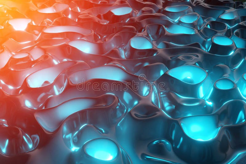 Abstract Wavy Liquid Texture Patterns 3D Rendering Stock Illustration ...