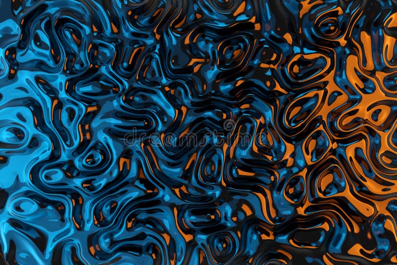 Abstract Wavy Liquid Texture Patterns 3D Rendering Stock Illustration ...