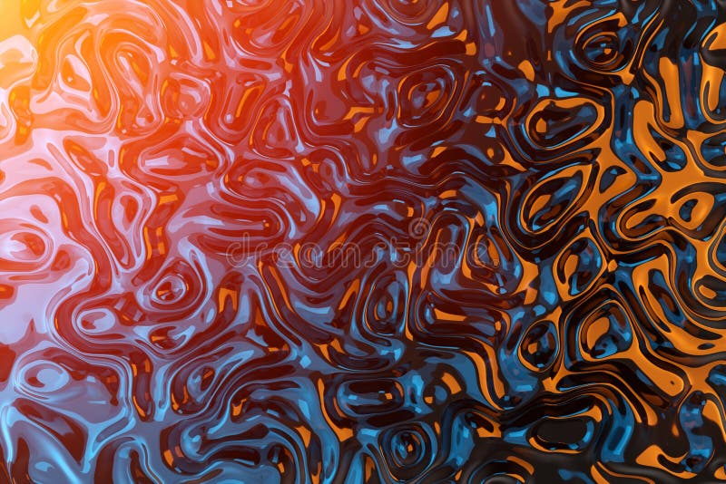 Abstract Wavy Liquid Texture Patterns 3D Rendering Stock Illustration ...